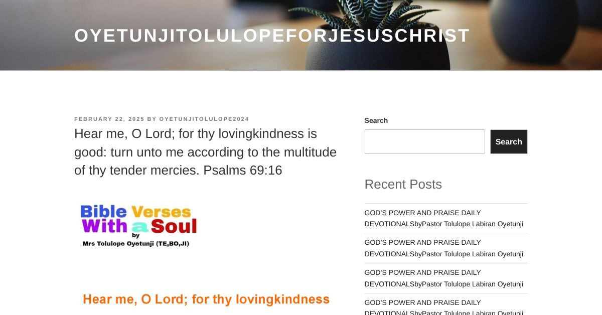 Hear me, O Lord; for thy lovingkindness is good: turn unto me according ...